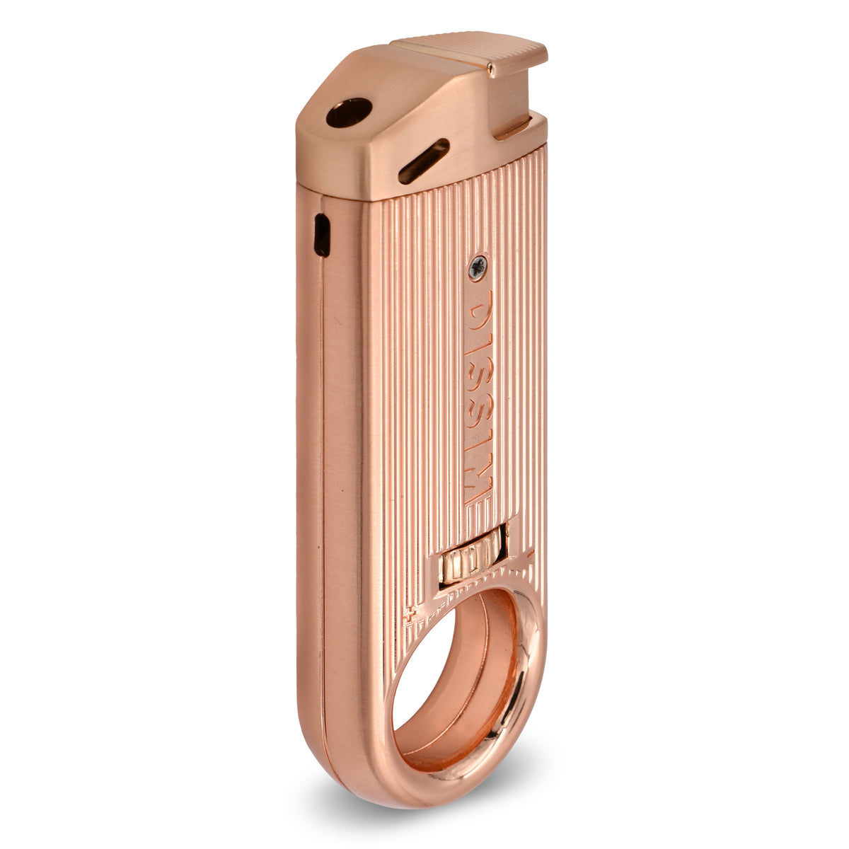 Rose Gold Slim Metal Lighter by Dissim | Refillable, Stylish & Windproof