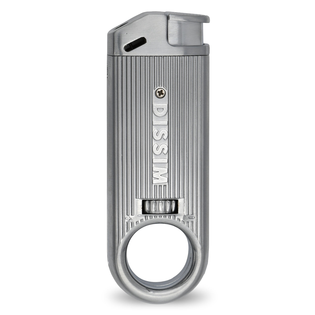 Silver Slim Metal Lighter by Dissim | Refillable Butane, Ergonomic Design