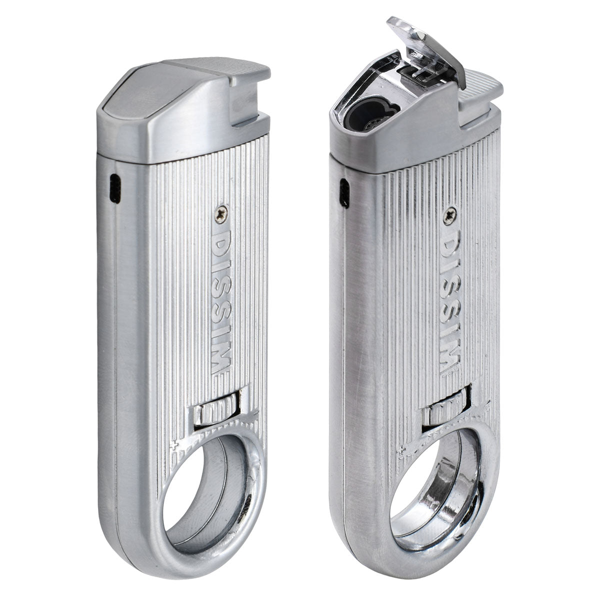 Slim Torch Lighter - Silver Metal Body | Windproof, Refillable – Dissim